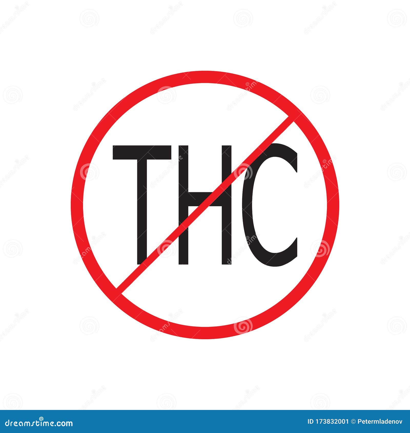 No THC, Prohibition Sign. Vector Illustration. Stock Vector ...