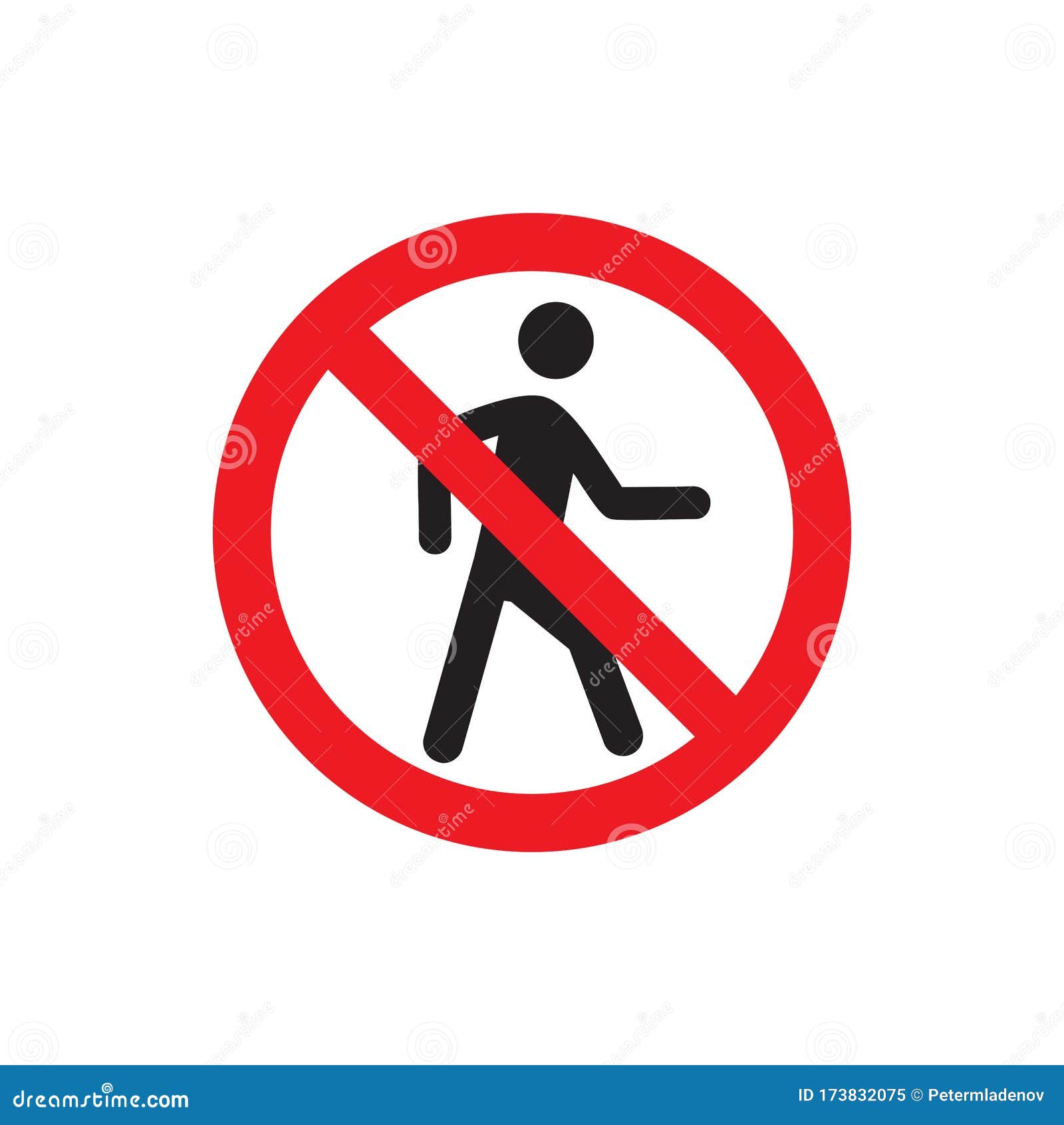 No Access for Pedestrians Prohibition Sign, Vector Illustration ...