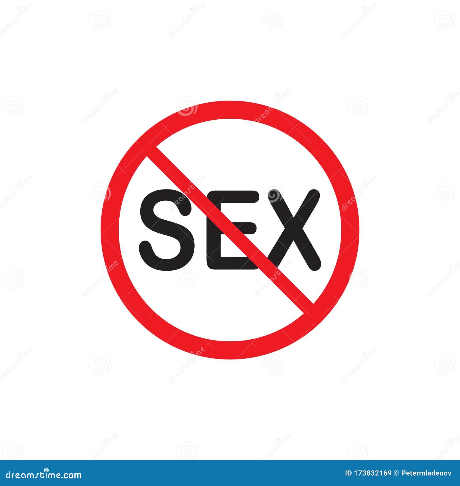 No Sex Sign On White Background Vector Illustration Stock Vector