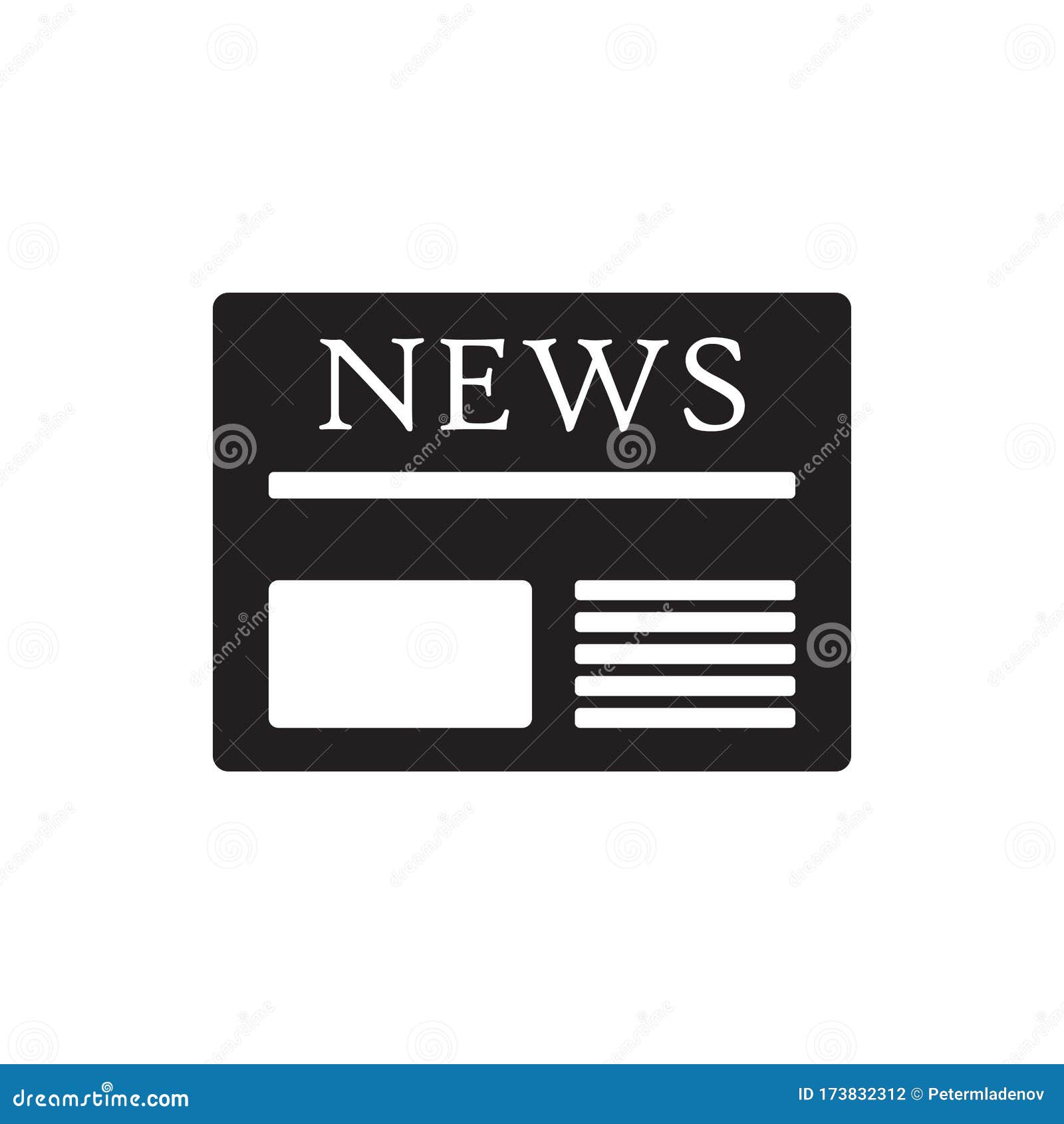 Newspaper Line Black Icon, Outline Vector Sign, Linear Pictogram ...