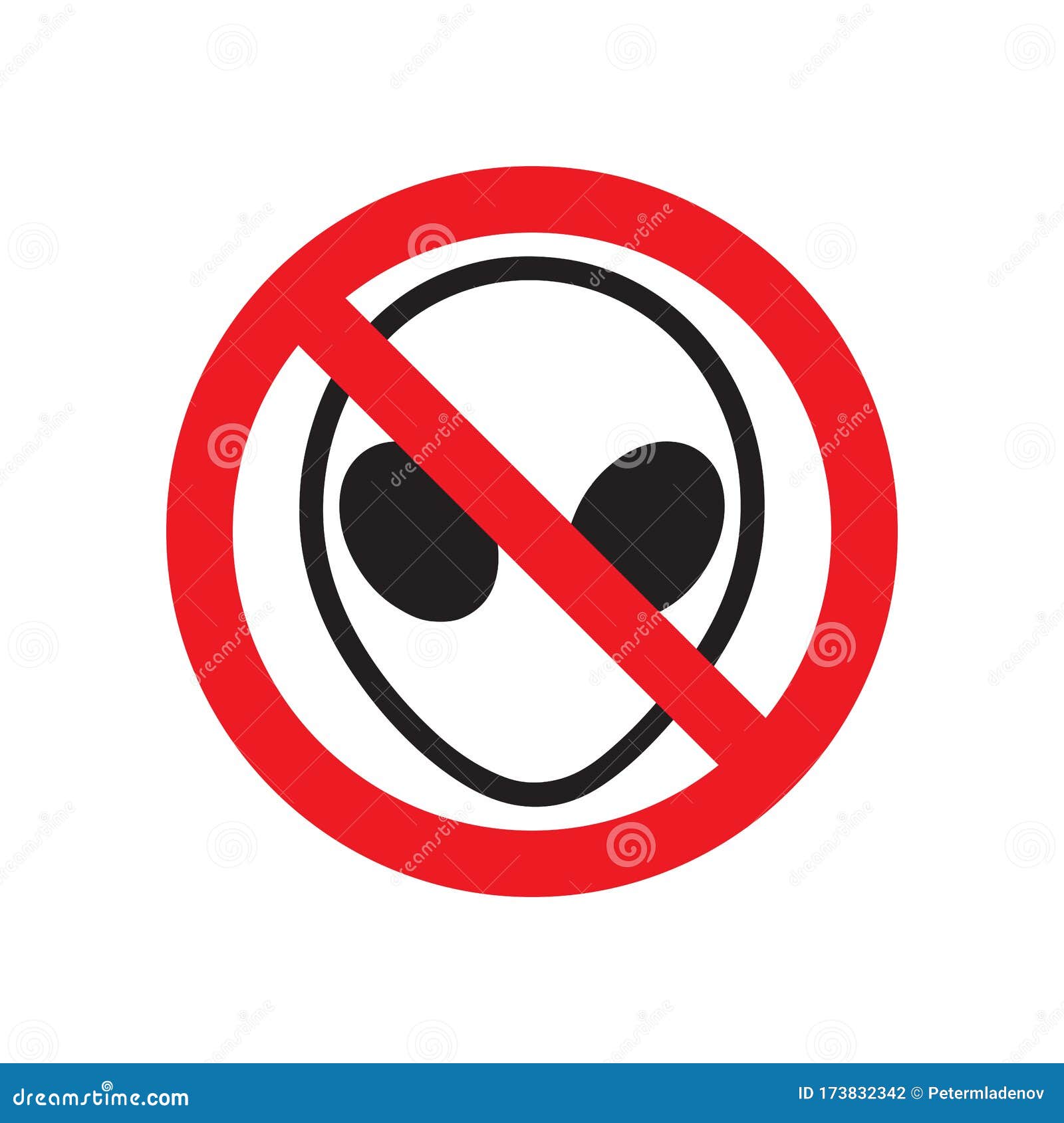 No Alien Allowed Prohibition Sign Vector Stock Vector - Illustration of ...