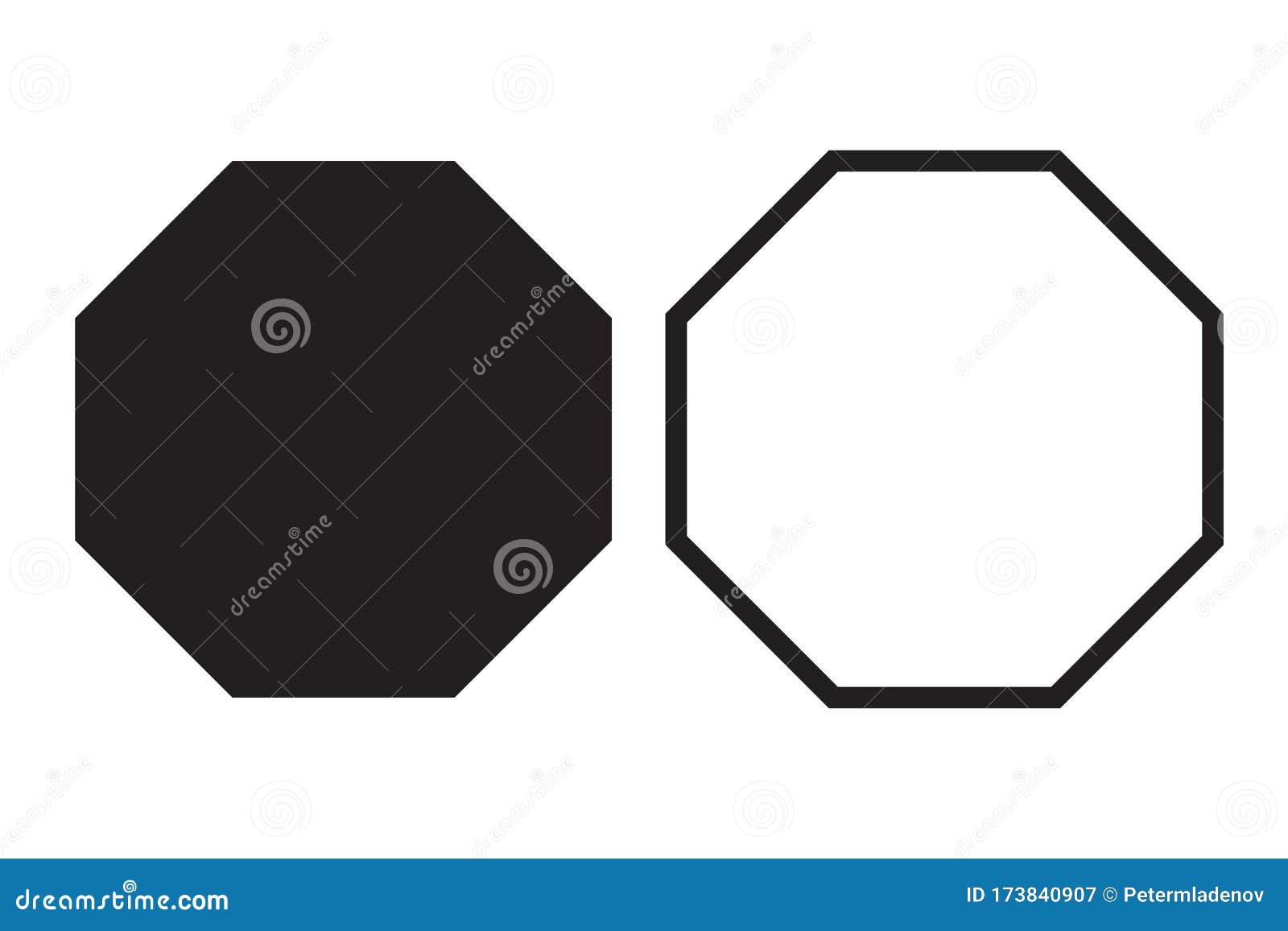 Octagon Icon Vector. 8 Eight Sided Symbol. Geometry Chart. Octagonal ...