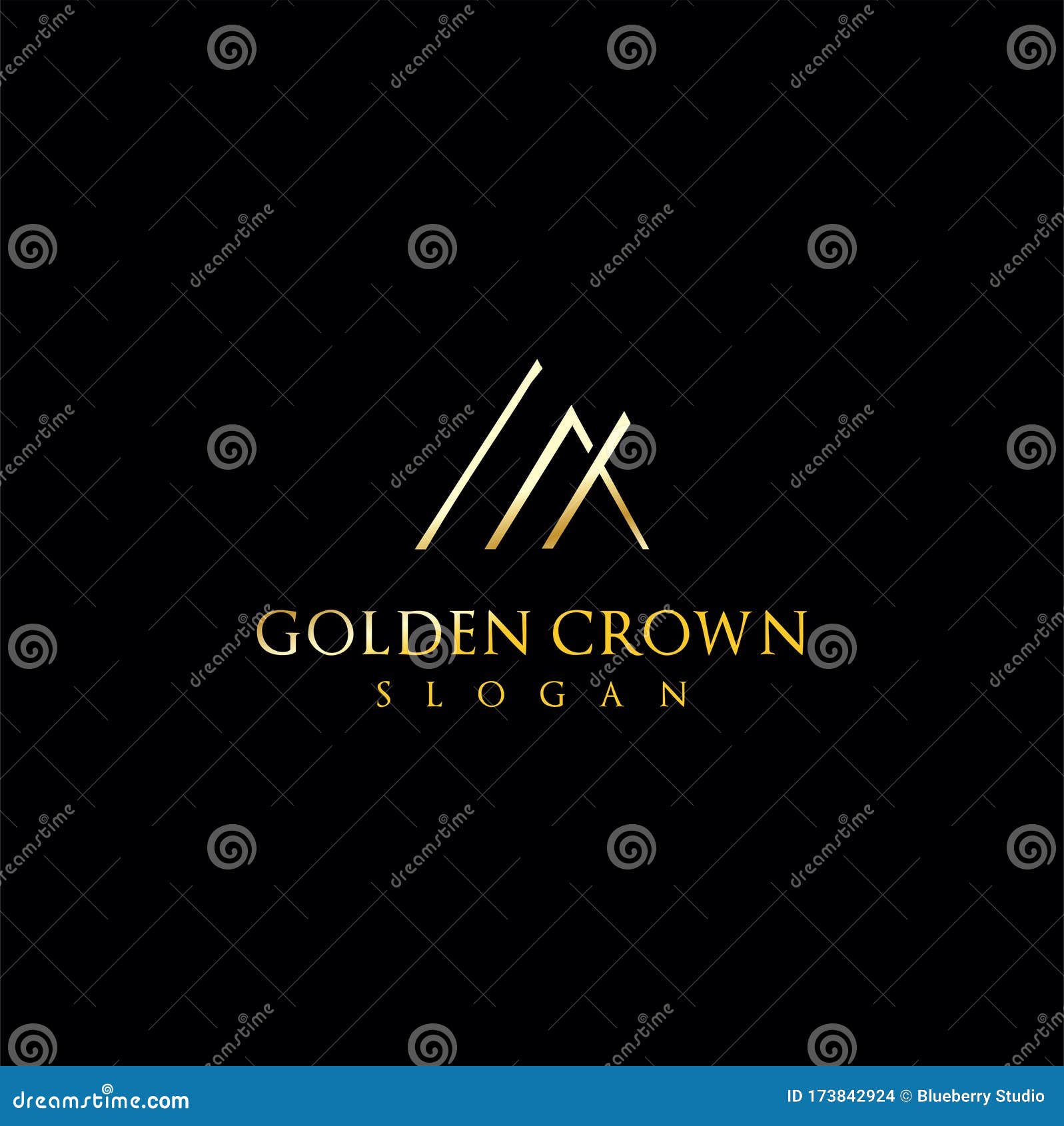 Triangle Crown Logo Gold . Gold Triangle Premium Luxury Logo Icon ...