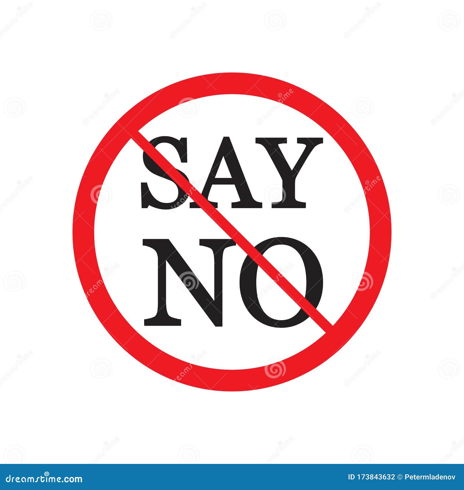 Say No Sign for Poster and Sticker. Vector Concept Stock Vector ...