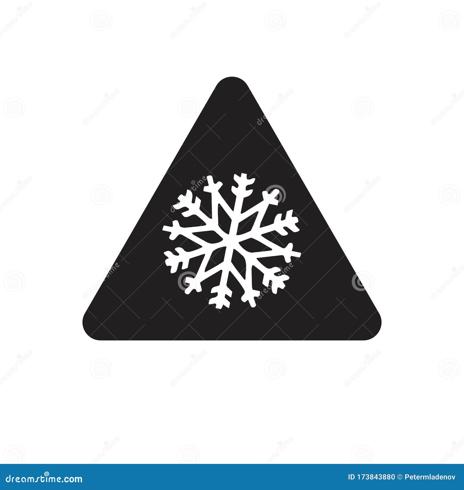 Snow Caution Symbol, Black Icon Sign Stock Vector - Illustration of ...