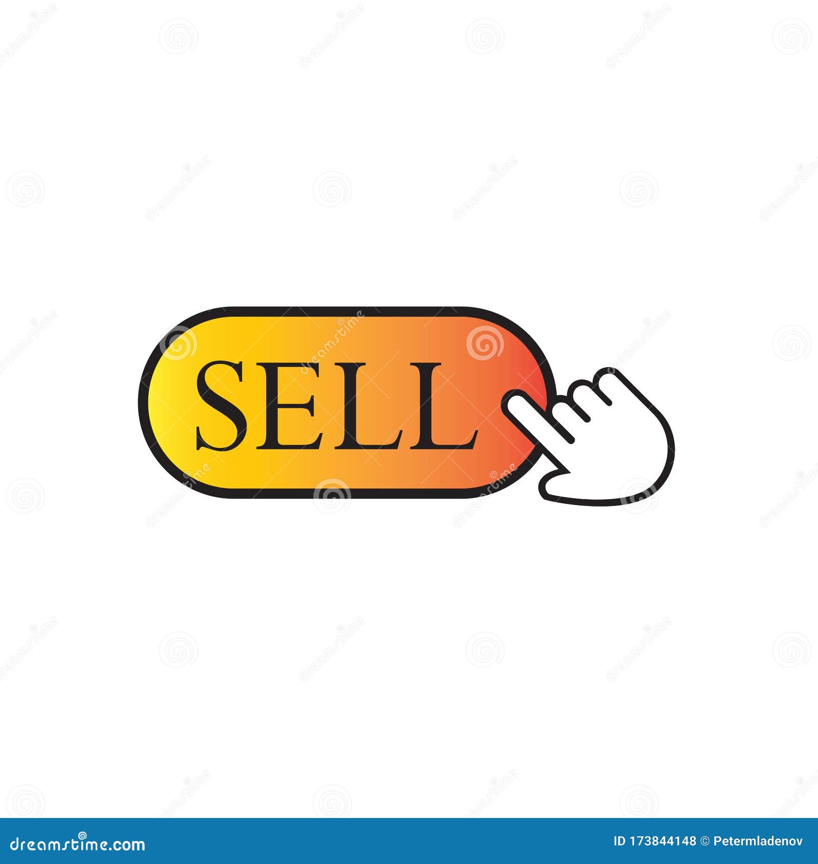Sell Click Icon Vector Button in Flat Sign Symbols Logo Illustration ...