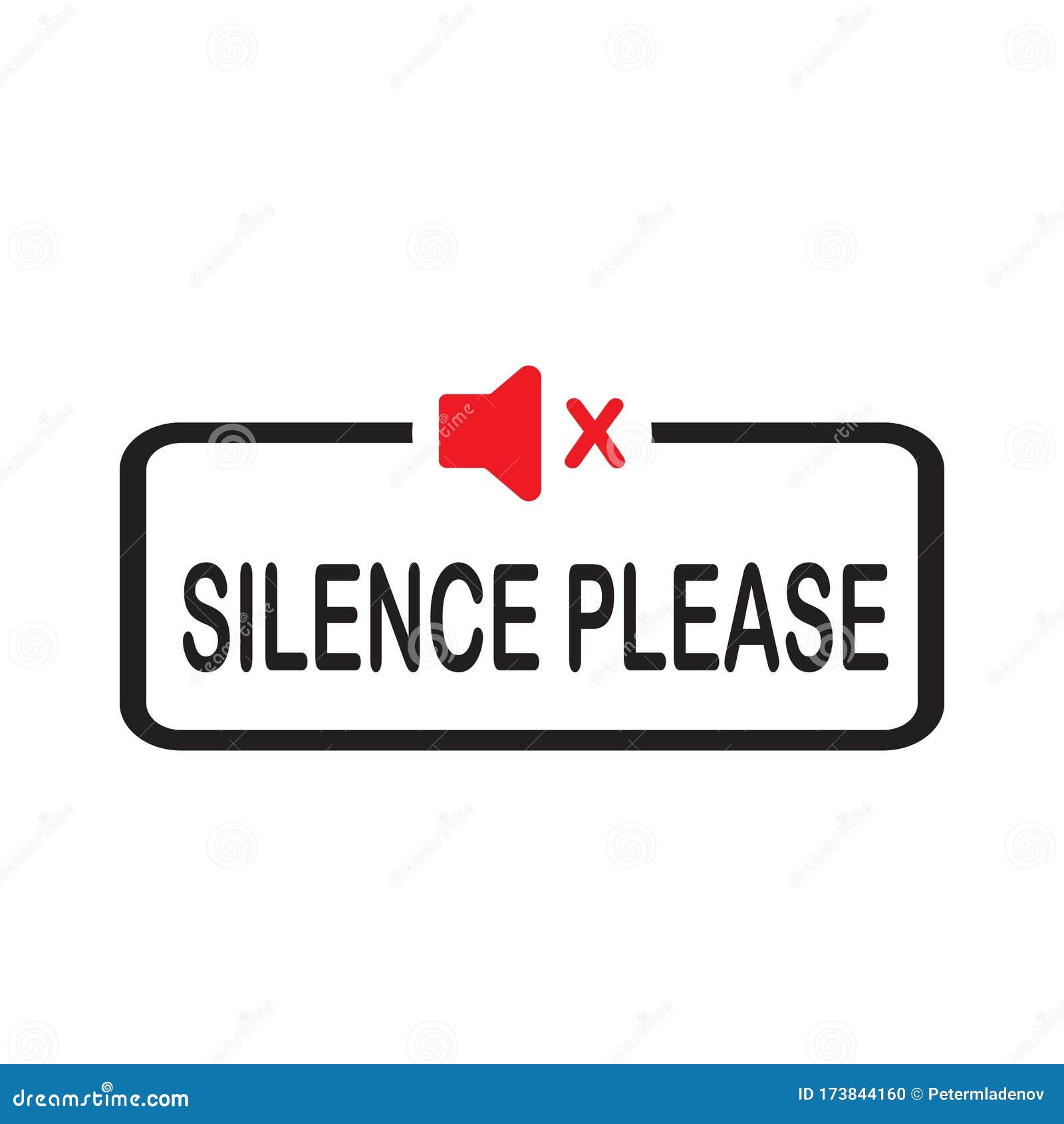 Silence Please Sign Isolated on White Background. Attention Icon for ...