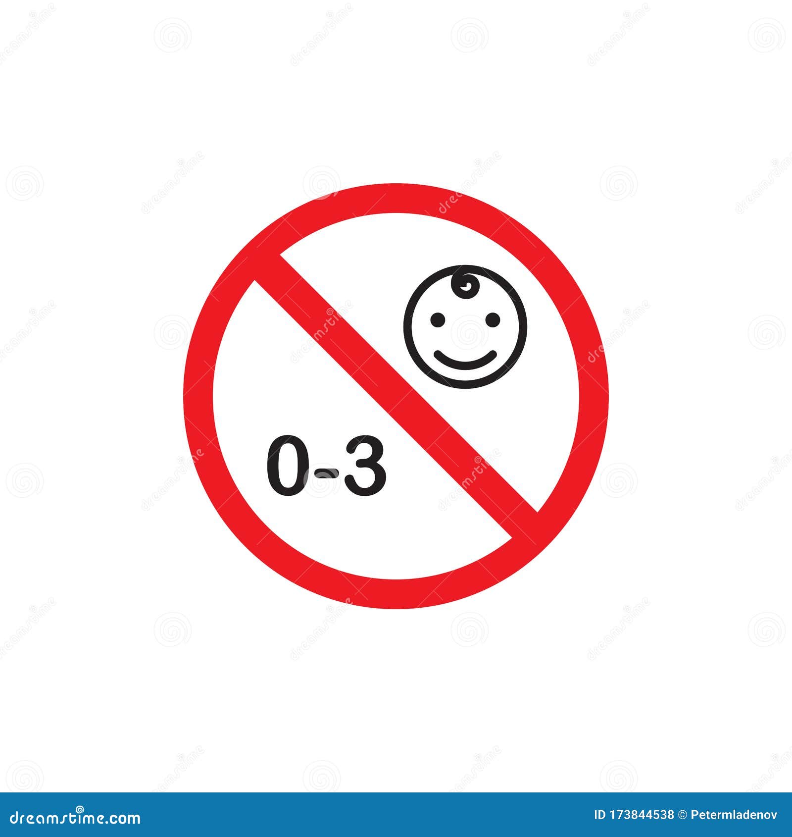 Forbidden or Warning Sign for Children Under 3 Years. Vector ...