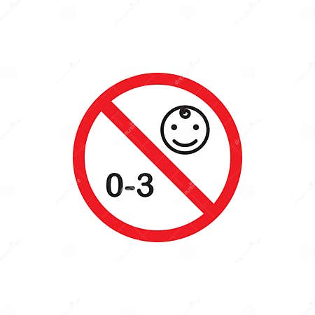 Forbidden or Warning Sign for Children Under 3 Years. Vector ...