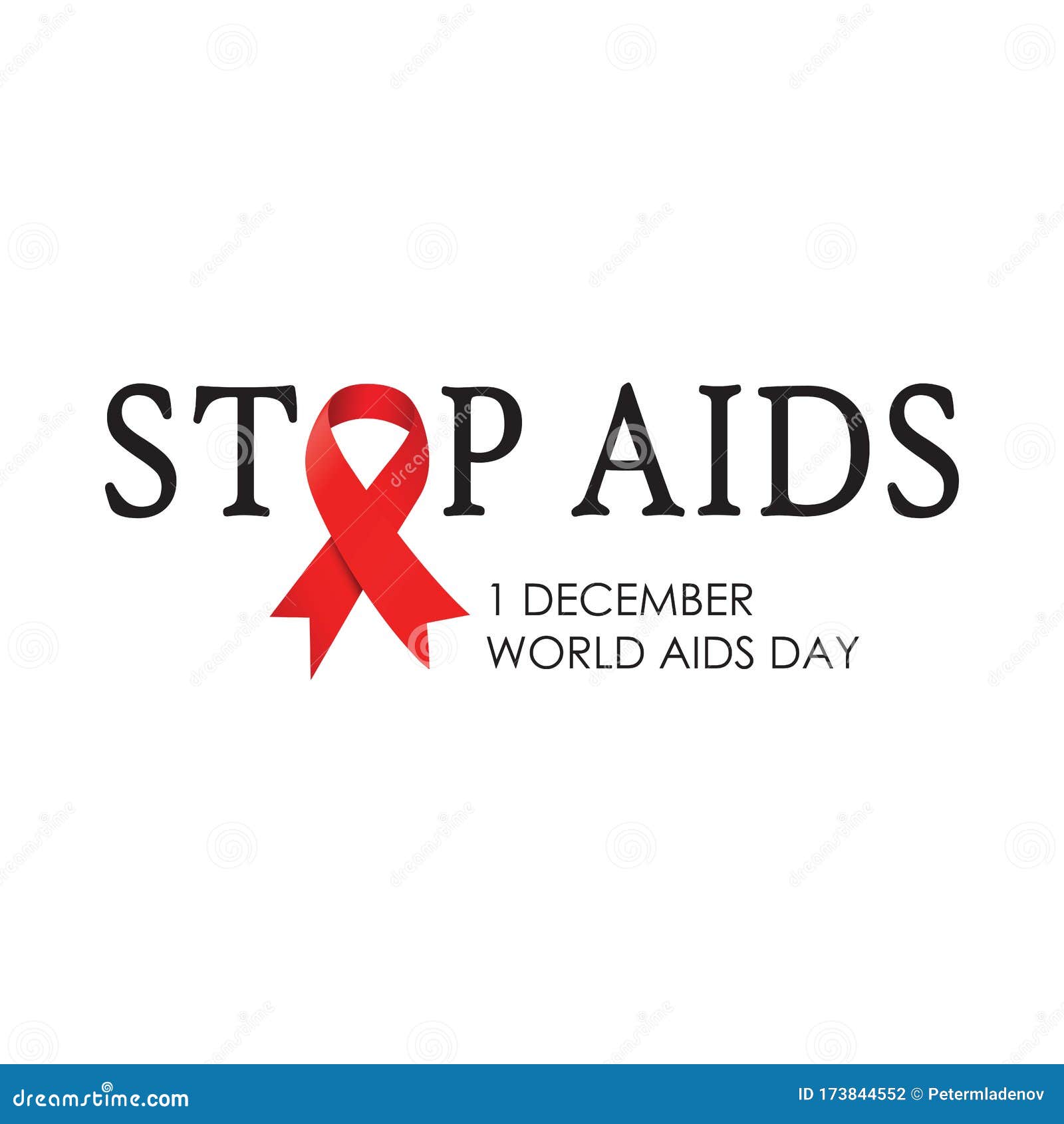 Stop AIDS with Red Ribbon Concept. Vector Illustration for Background ...