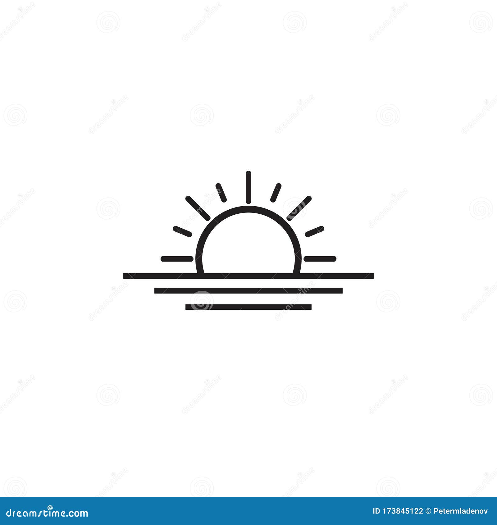 Sunrise or Sunset Icon, Symbol. Simple Flat Vector Illustration for Web ...