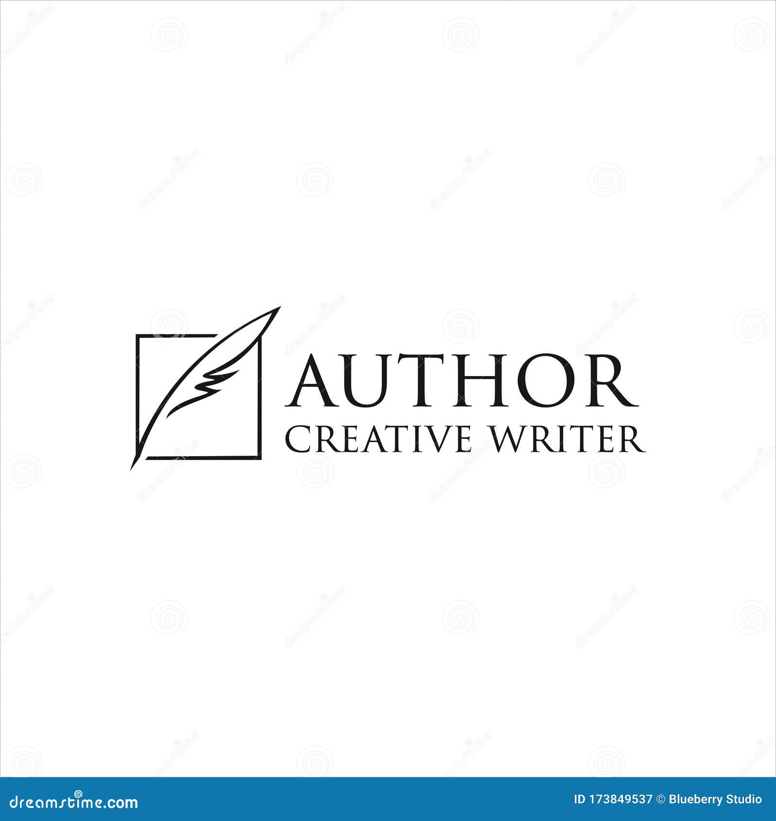 Author Write Logo Templates Design Vector Stock . Vintage Pen Feather ...
