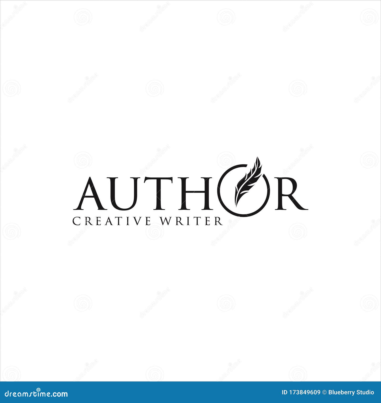 Author Write Logo Templates Design Vector Stock . Vintage Pen Feather ...