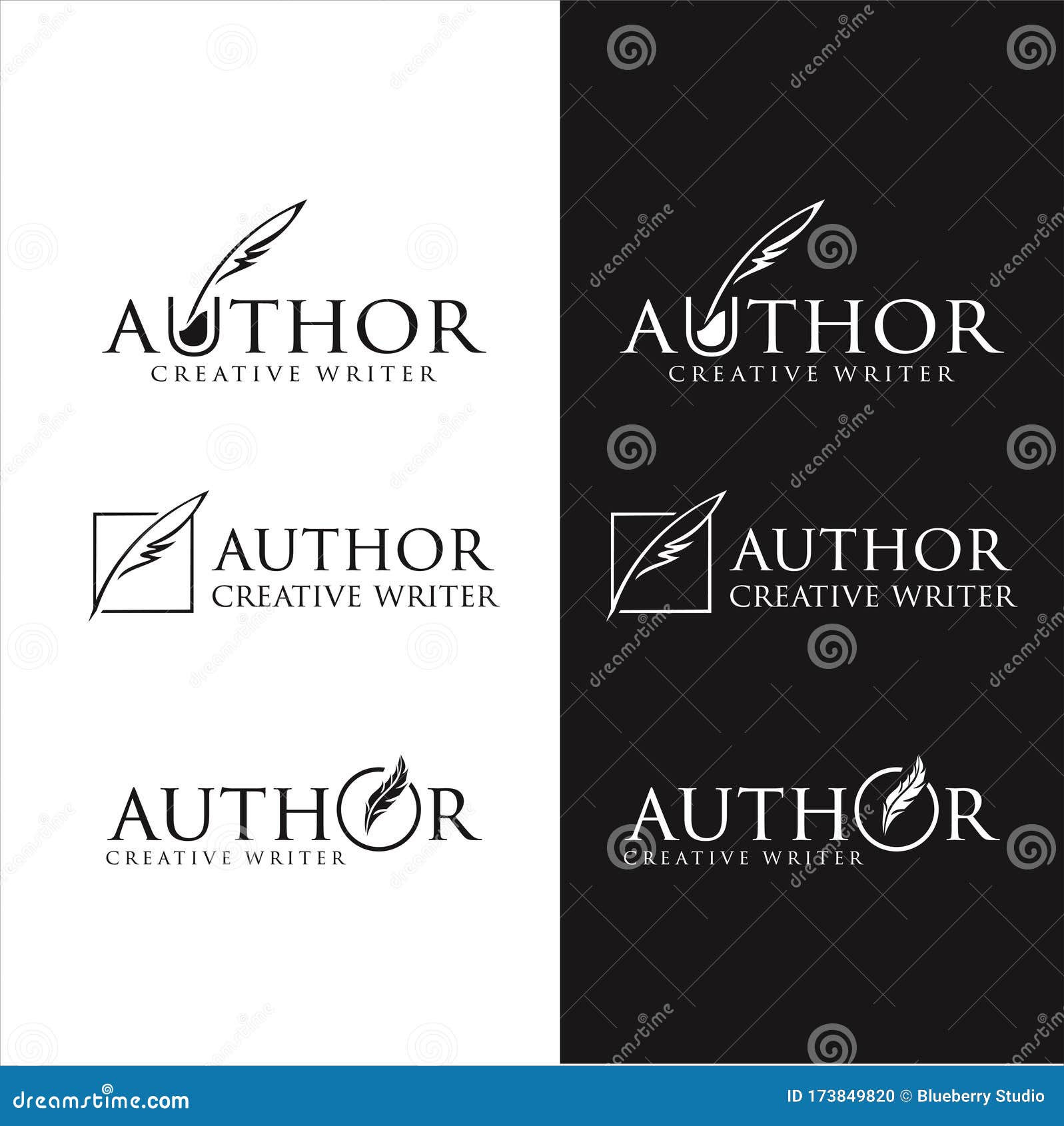 Set of Write Logo , Simple Style Stock Vector Art . Author Write Logo ...
