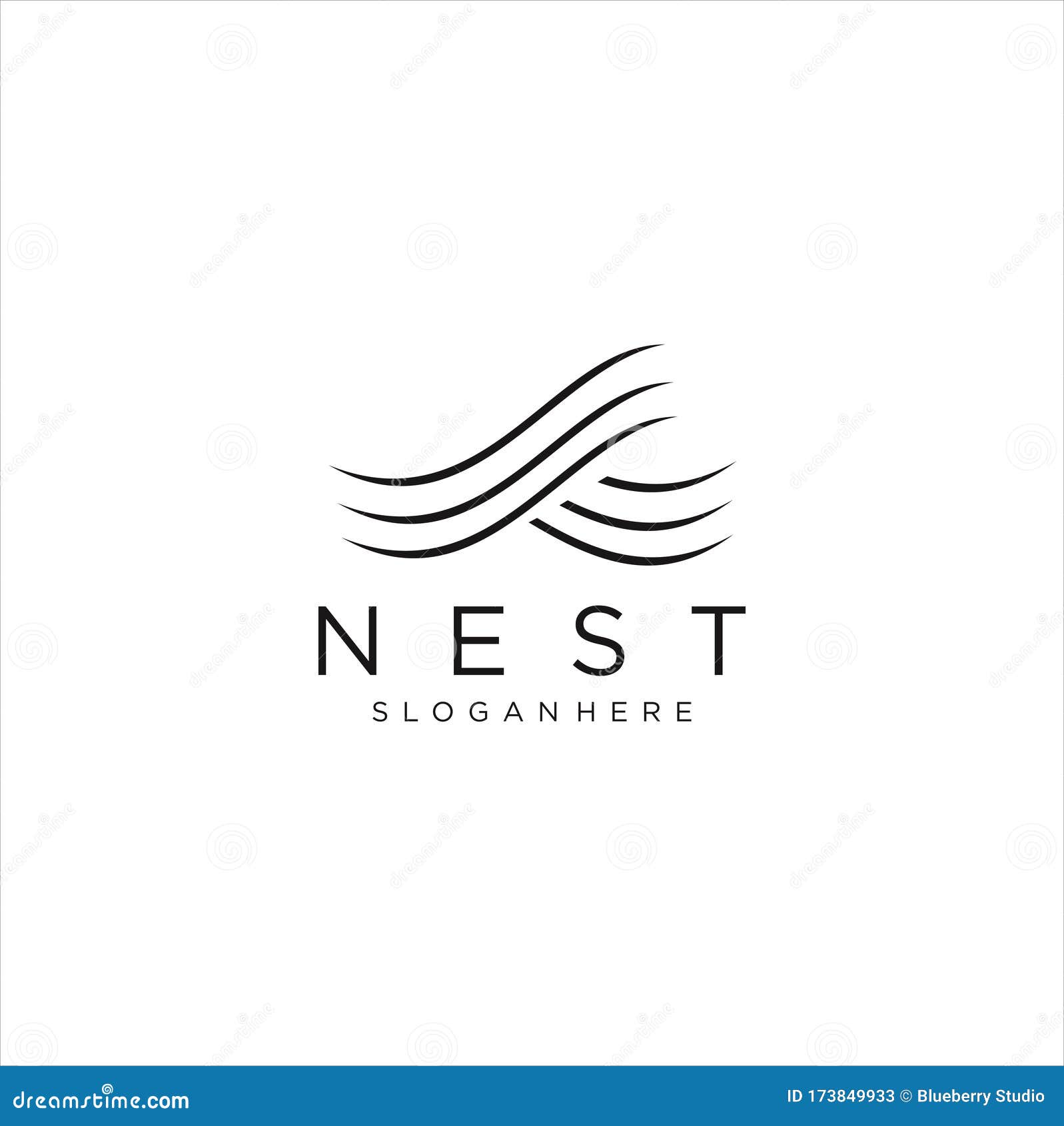 Modern Simple Vector Bird Nest Logo Design Template. Nest Logo Vintage ...