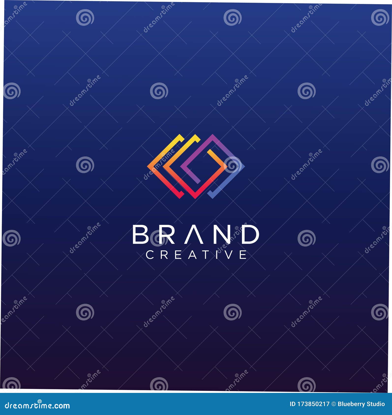 Square Tech Logo . Abstract Colorful Square Logo Line Design Vector ...