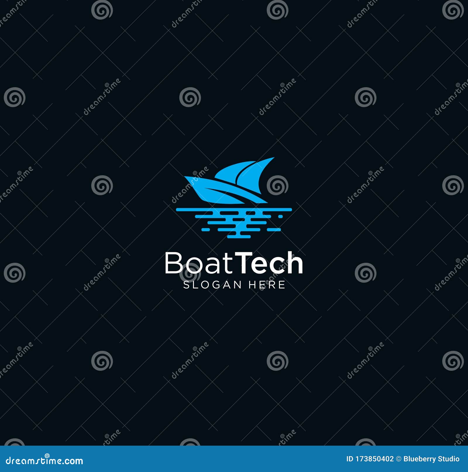 Tech Boat Logo Design Vector Stock . Marine Ship Logo Design Template ...