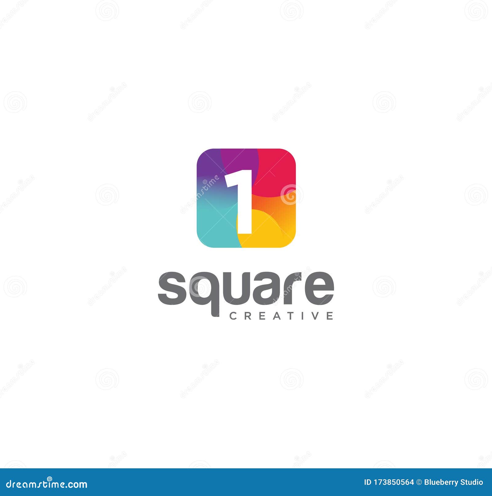 Square One Tech Logo . Abstract Colorful Square 1 Logo Design Vector ...