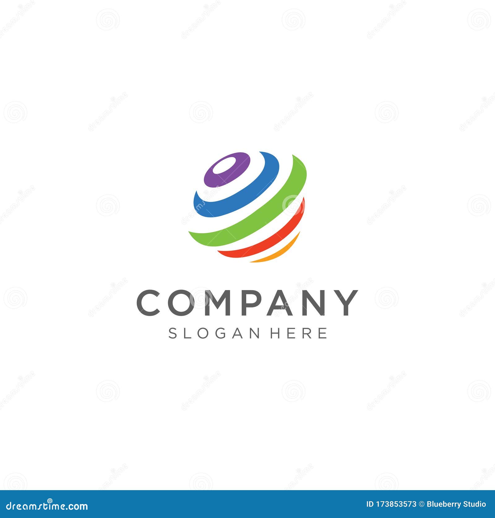 Abstract Round Colorful Globe Logo Design Vector Stock . World Tech ...