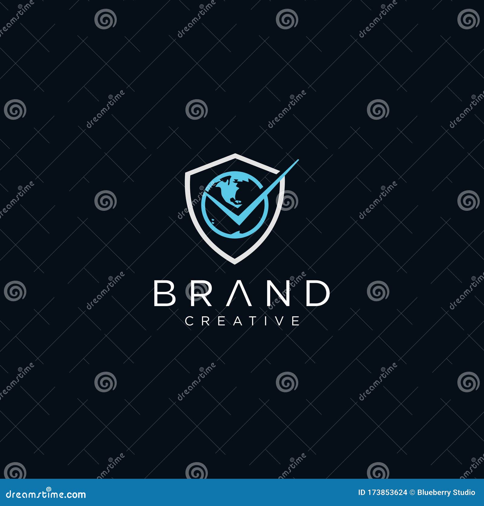 Secure World Check Logo Design. Shield Check Logo Design Vector Stock ...