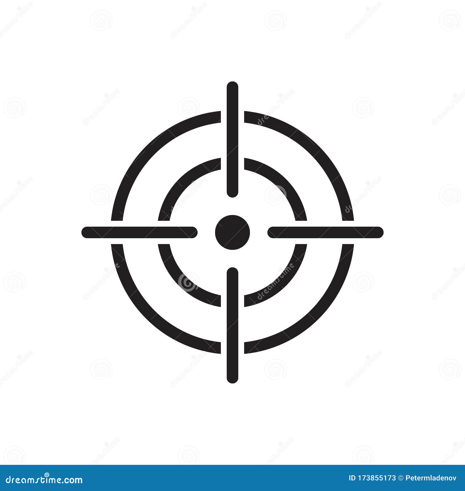 Vector Target Icon Symbol Isolated on White Background Stock Vector ...