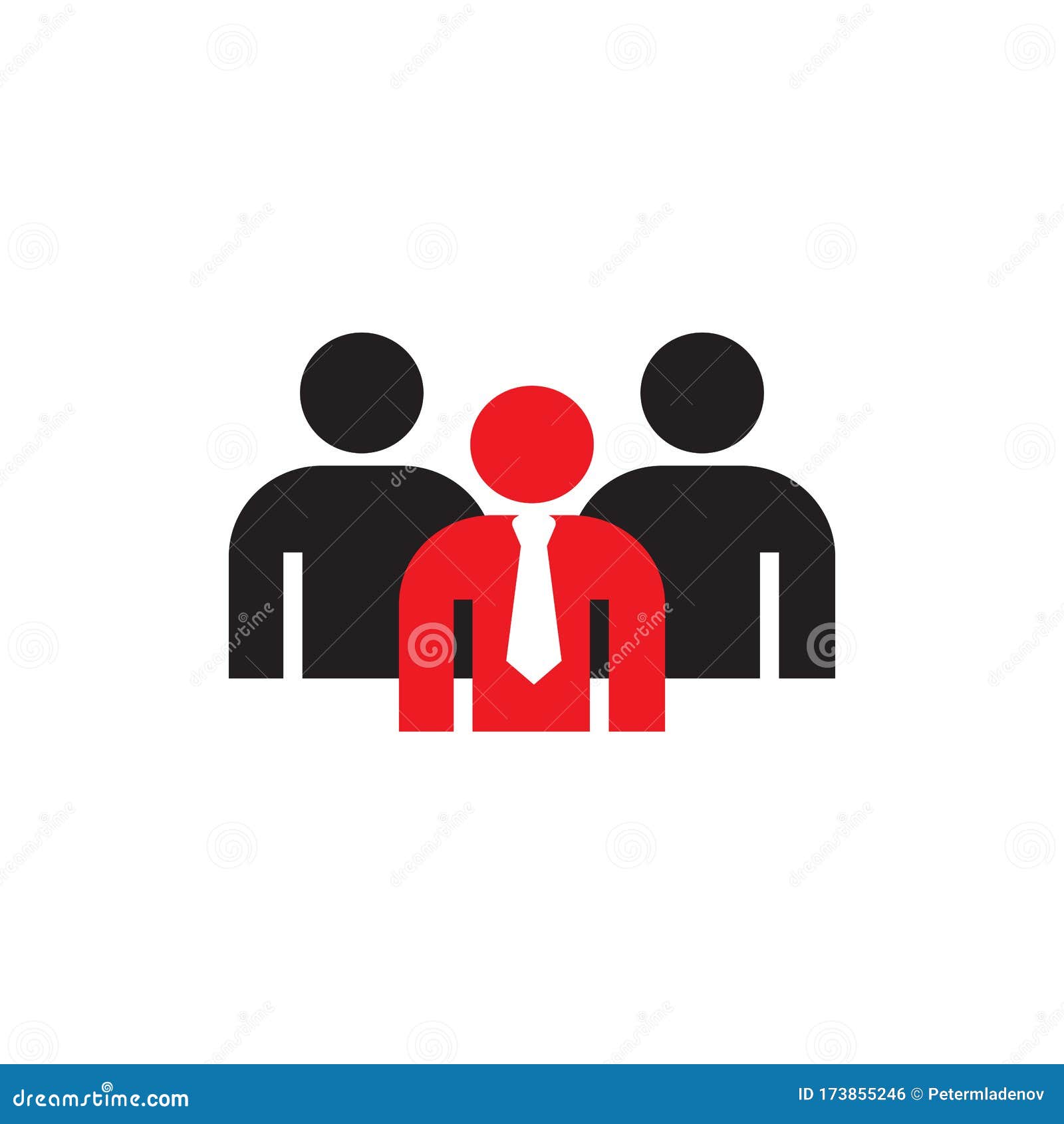 Symbol of Business People in Flat Style with Team Leader. Icon for Web ...