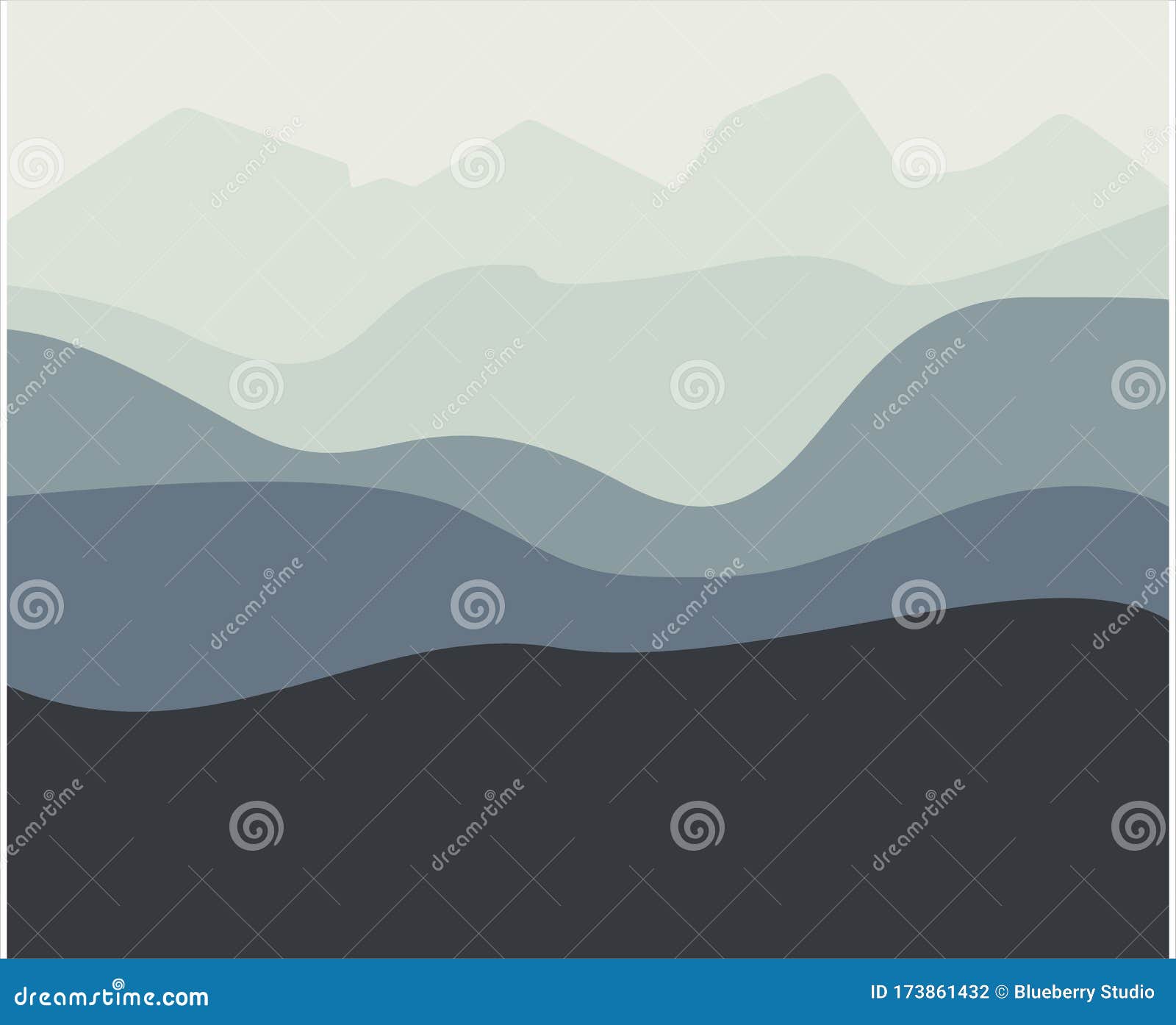 Gradient Mountains Landscape Nature Panorama Background Vector Design ...