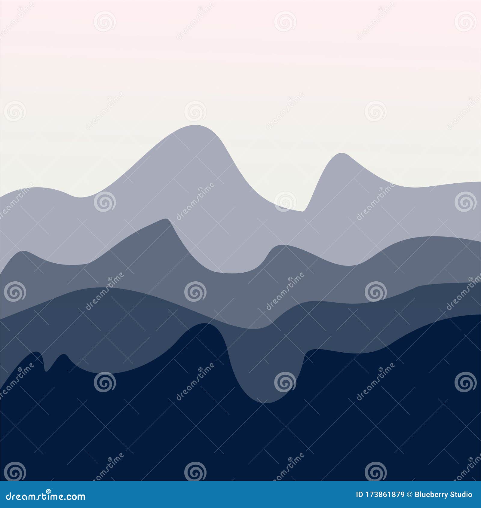 Gradient Mountains Landscape Nature Panorama Background Vector Design ...