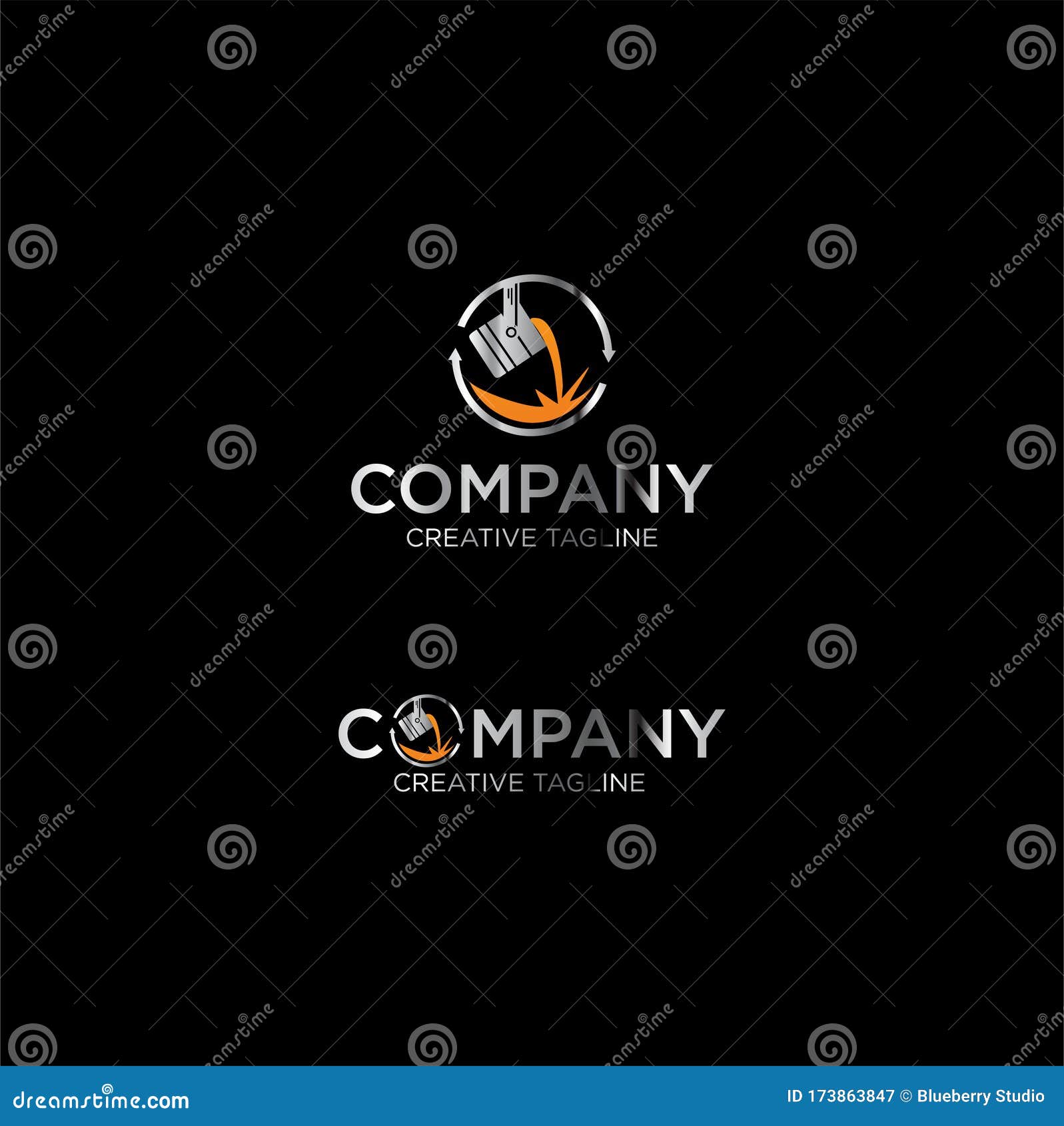 Steel Industry Logo Design Iron Ore Smelting Stock Vector ...