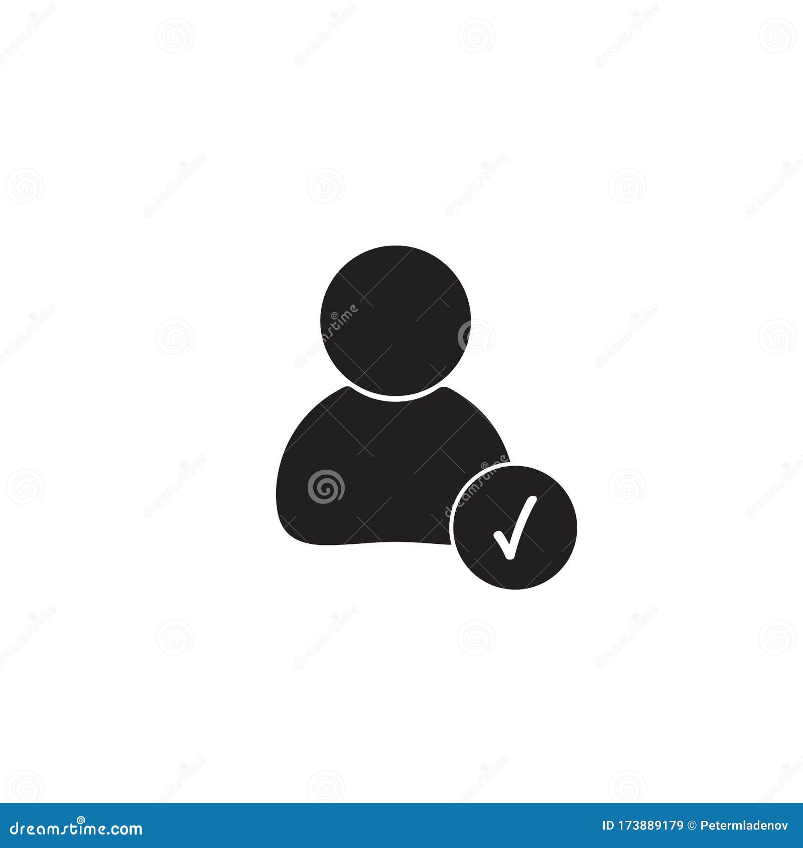 Symbol of Business People with Check Mark in Flat Style. Icon for Web ...