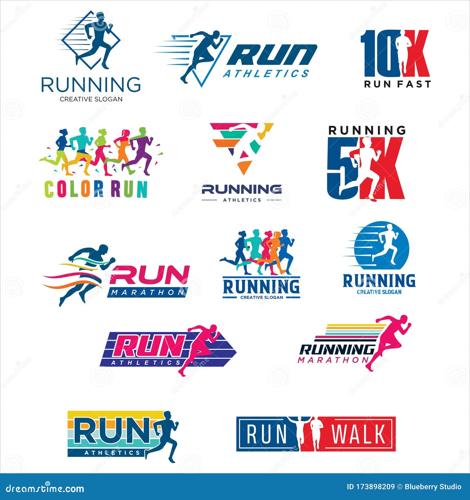 Set of Running Logo Design Vector Stock Symbol .Running Logo Sport ...