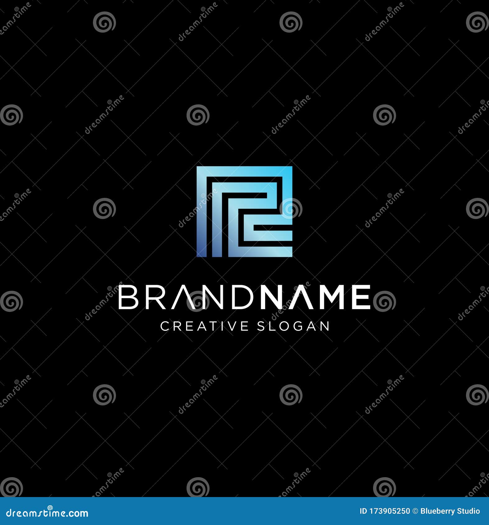 Square Letter R Logo Line Design Inspiration Vector Illustration Stock ...