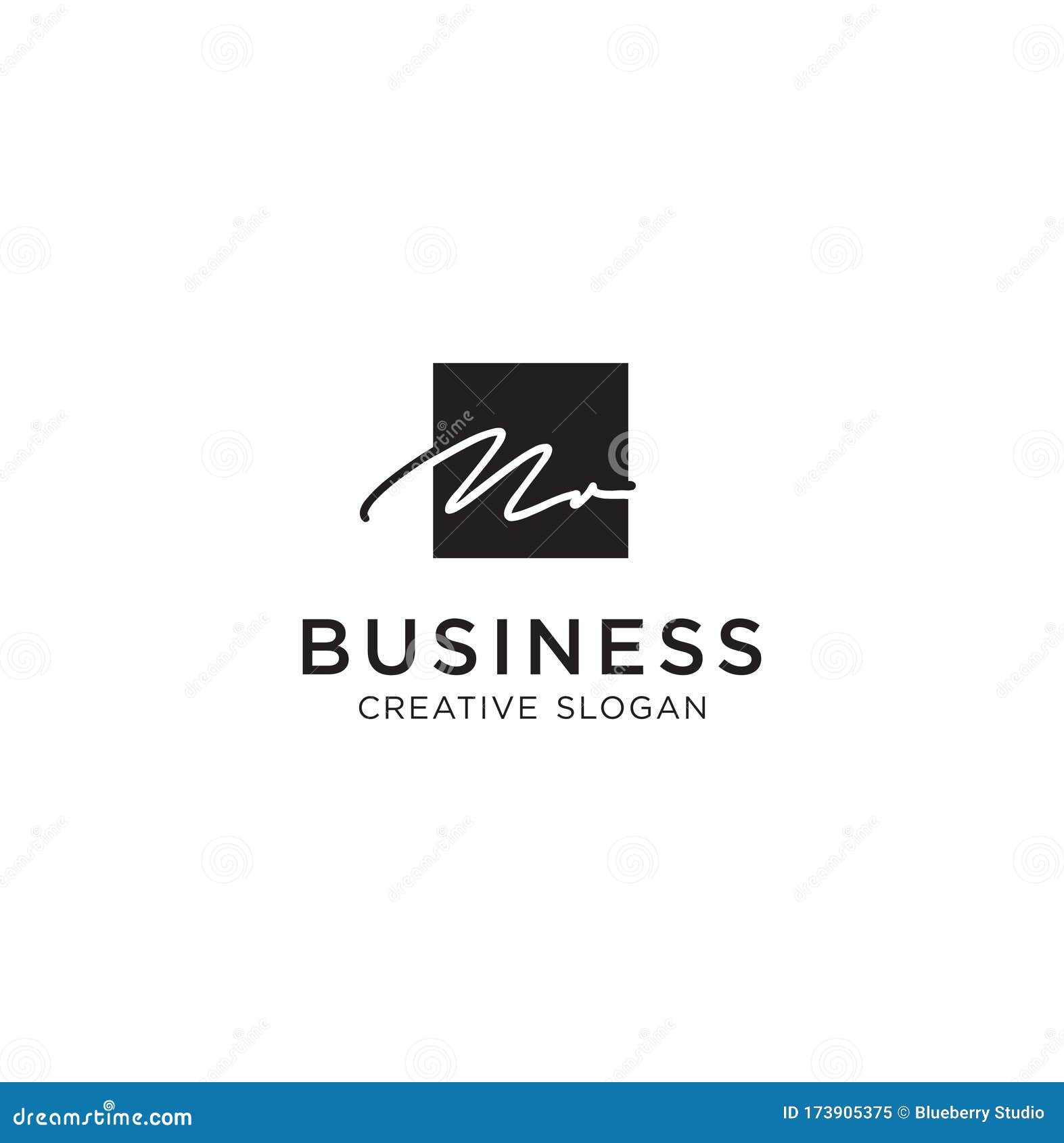 Square Signature Letter M Logo Line Design Inspiration Vector ...