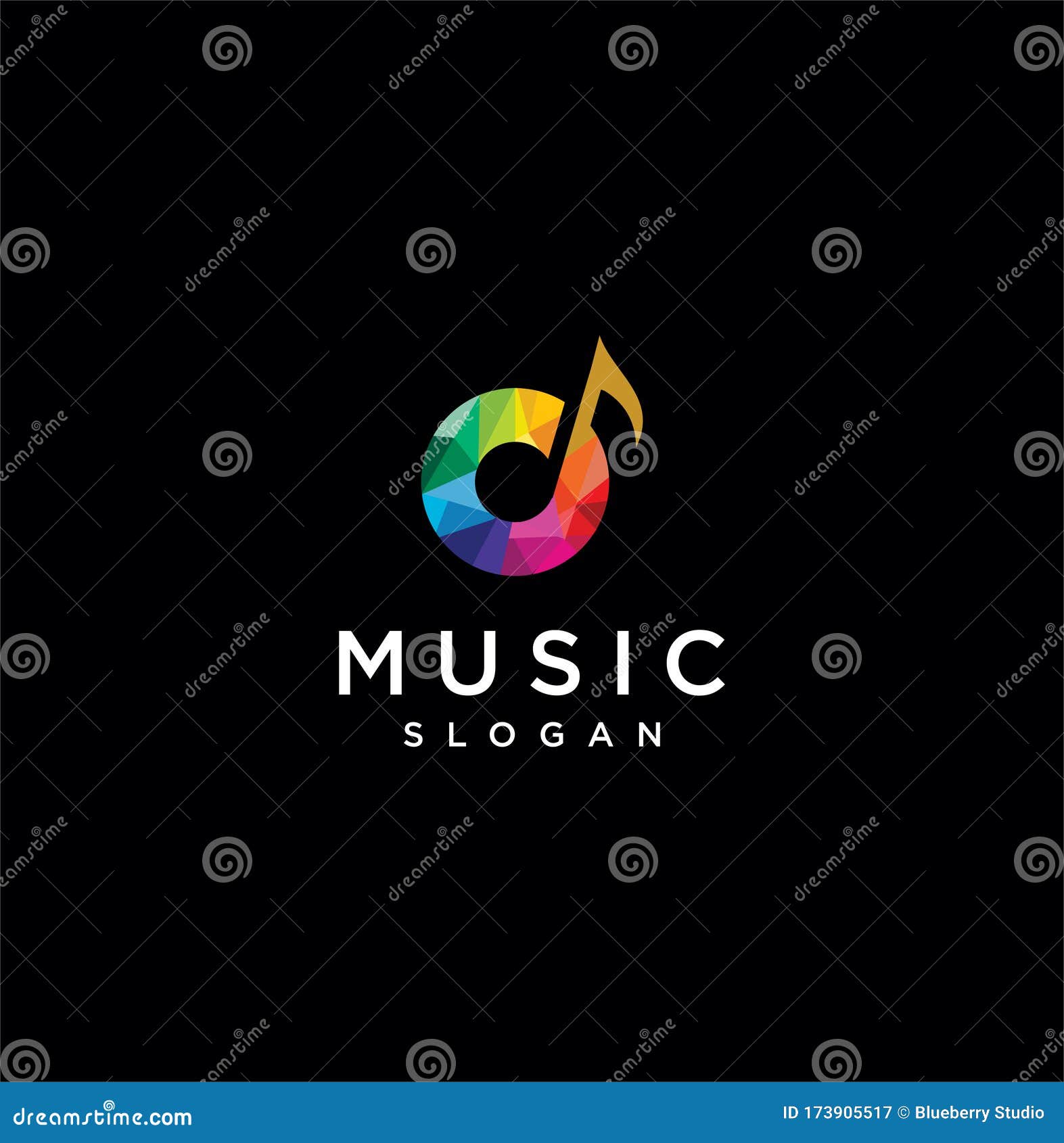Circle Note Colorful Creative Music Logo Polygon Design Element ...