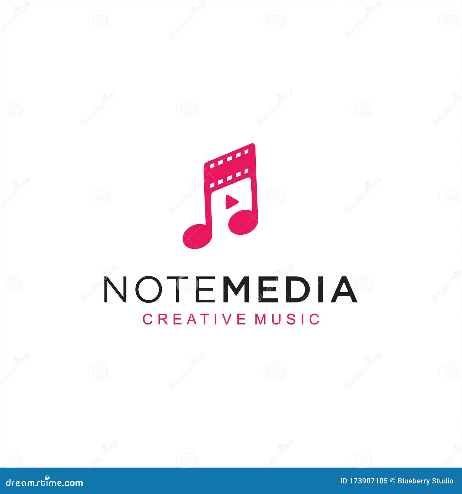 Play Music Video Logo Design . Media Player Note Logo Emblem Stock ...