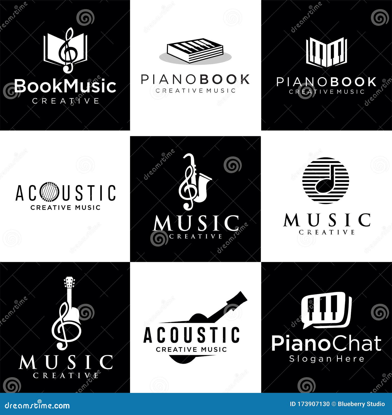 Audio Logos, Logos For Music And Studio Audios, Music Symbol Logos ...
