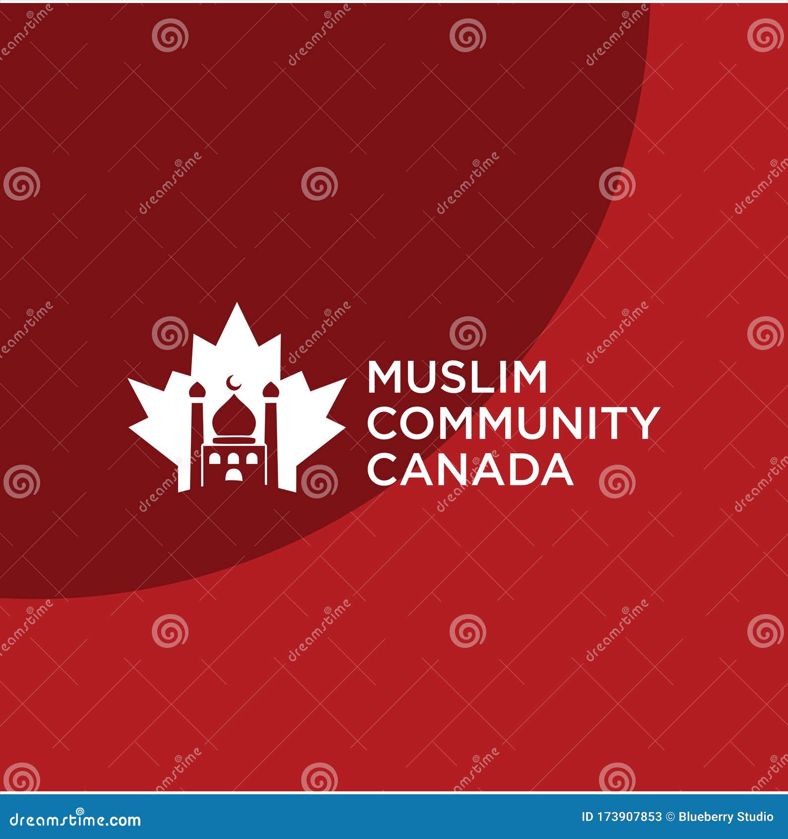 Canada Maple Muslim Community Logo Design Vector Illustration . Maple ...
