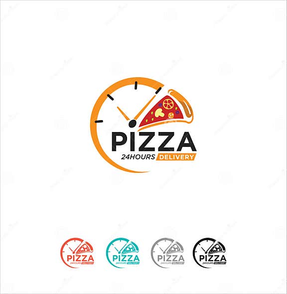 Pizza Time Logo Design Vector Stock . Pizza Delivery Logo Illustration ...