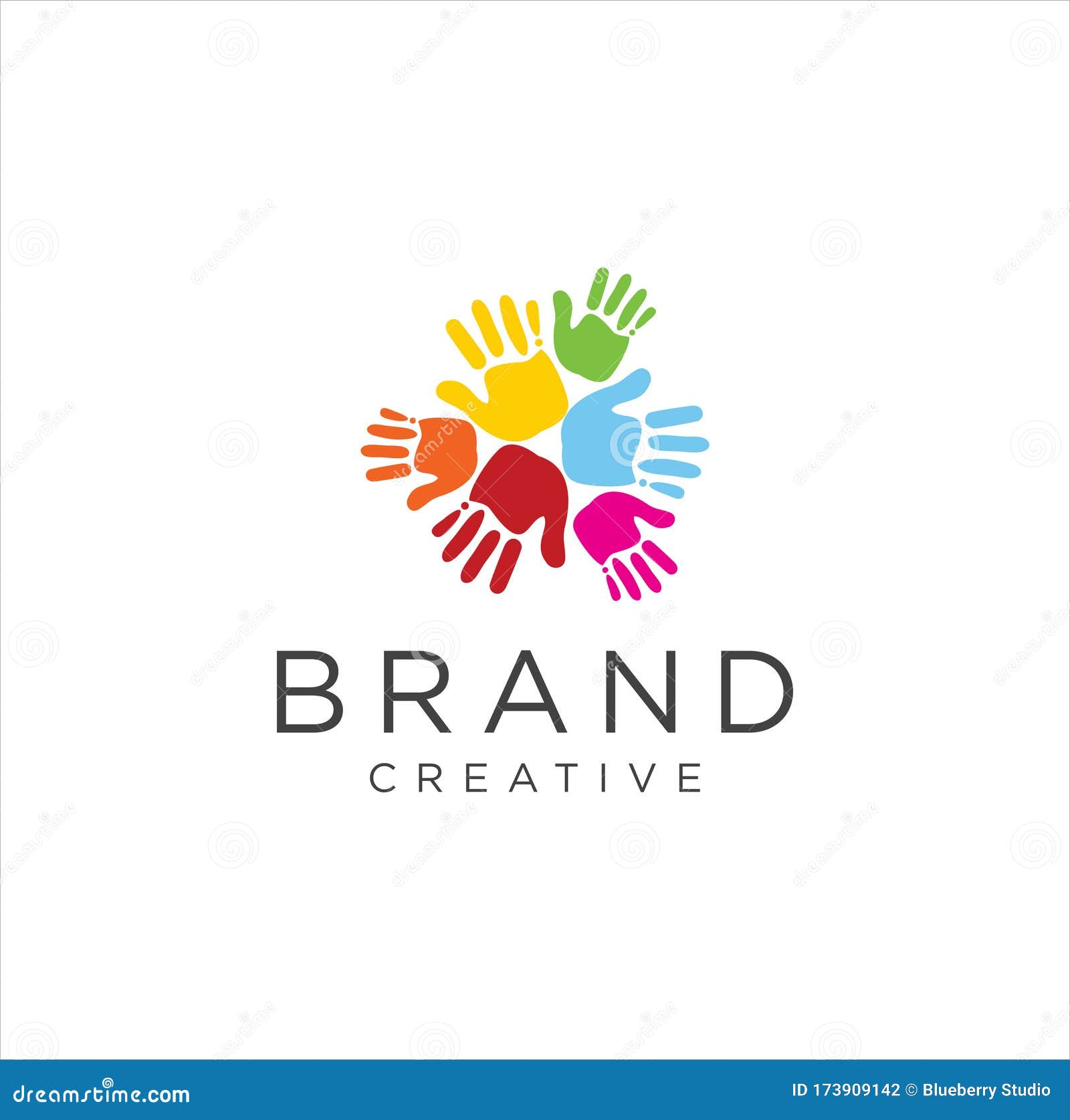 Hand Circle Logo Colorful Design Vector Illustration . Illustration of ...