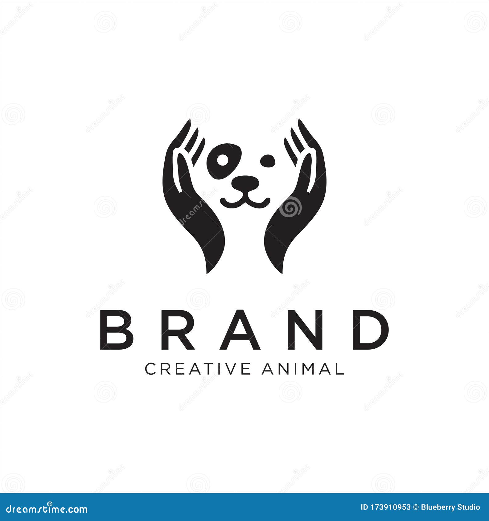Dog Hand Logo Stock Illustrations . Dog Care Logo . Pet Care Logo Icon ...