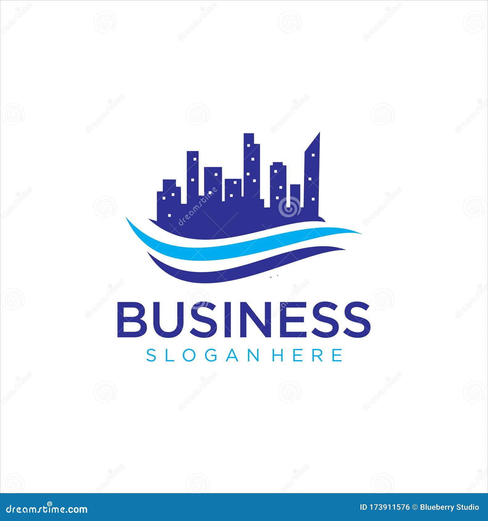 Building Cityscape Wave Logo . Abstract Building Wave Logo Vector ...