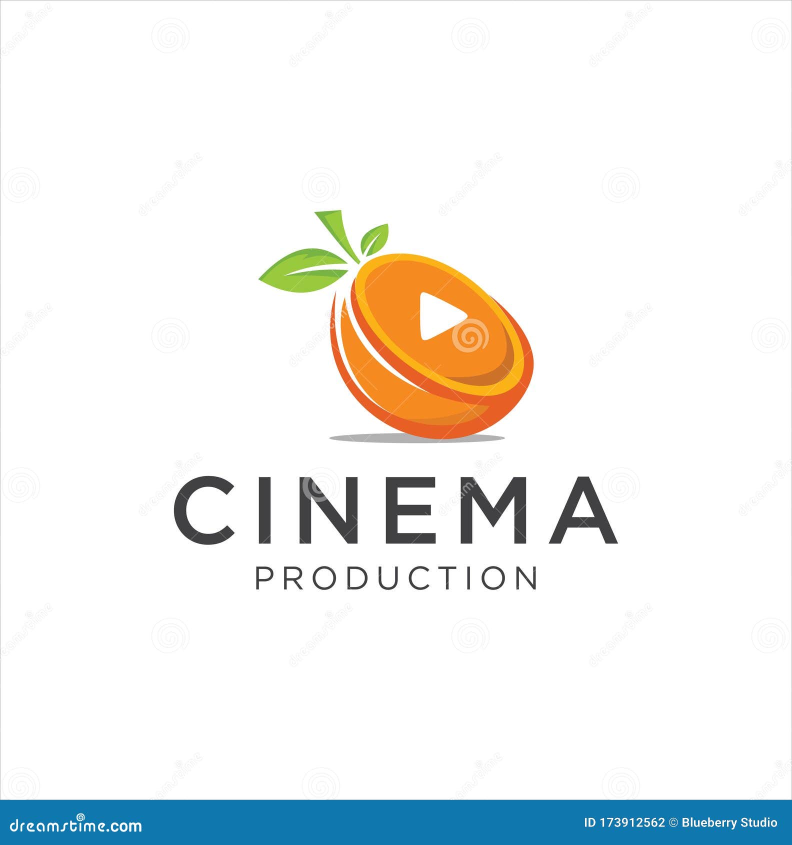 Fruit Orange Cinema Logo Movie Emblem Template . Movie Production Logo ...