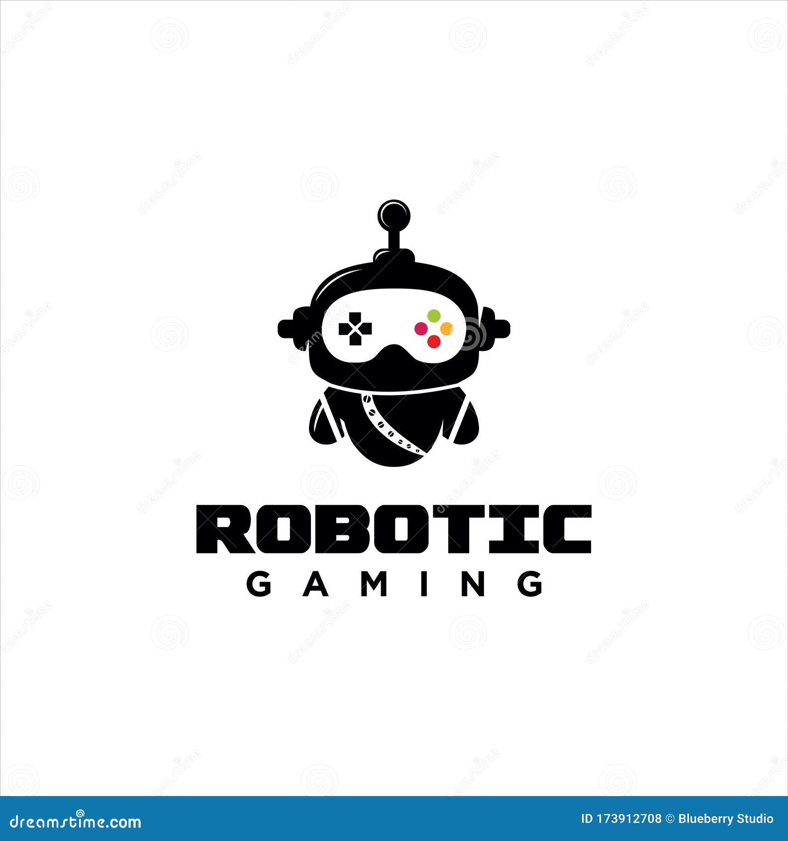 Robot Gaming Logo Design Vector Illustration . Robotic Mascot Logo ...