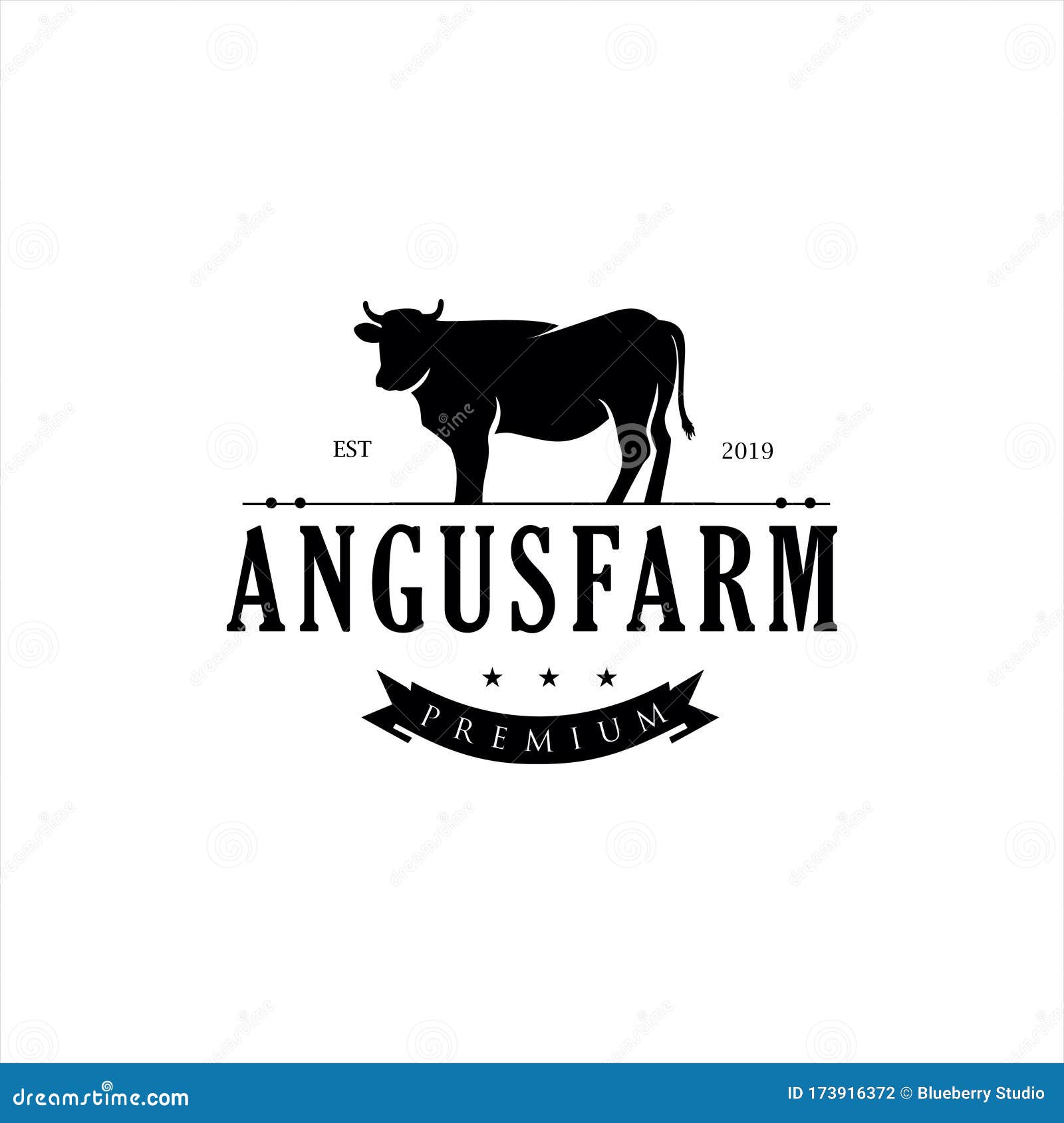 Black Angus Logo Design Template Silhouette . Cow Farm Logo . Angus Cow ...