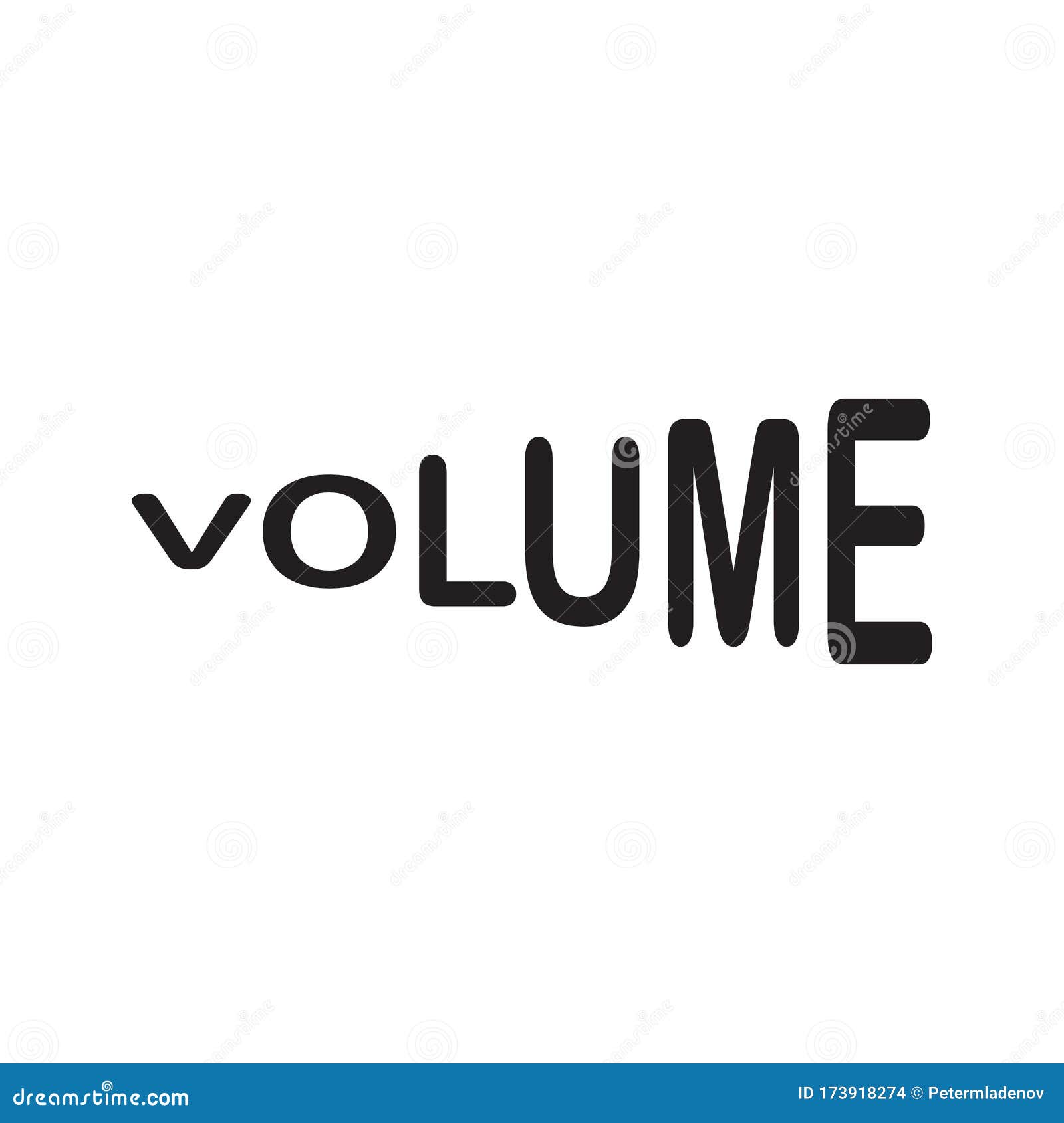Volume, Typography Text for Print, Poster, Flyer Stock Vector ...
