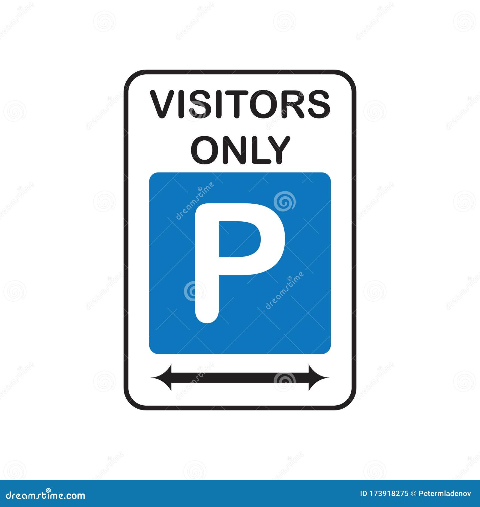 Visitors Parking Right Arrow Sign On White Background Cartoon Vector ...