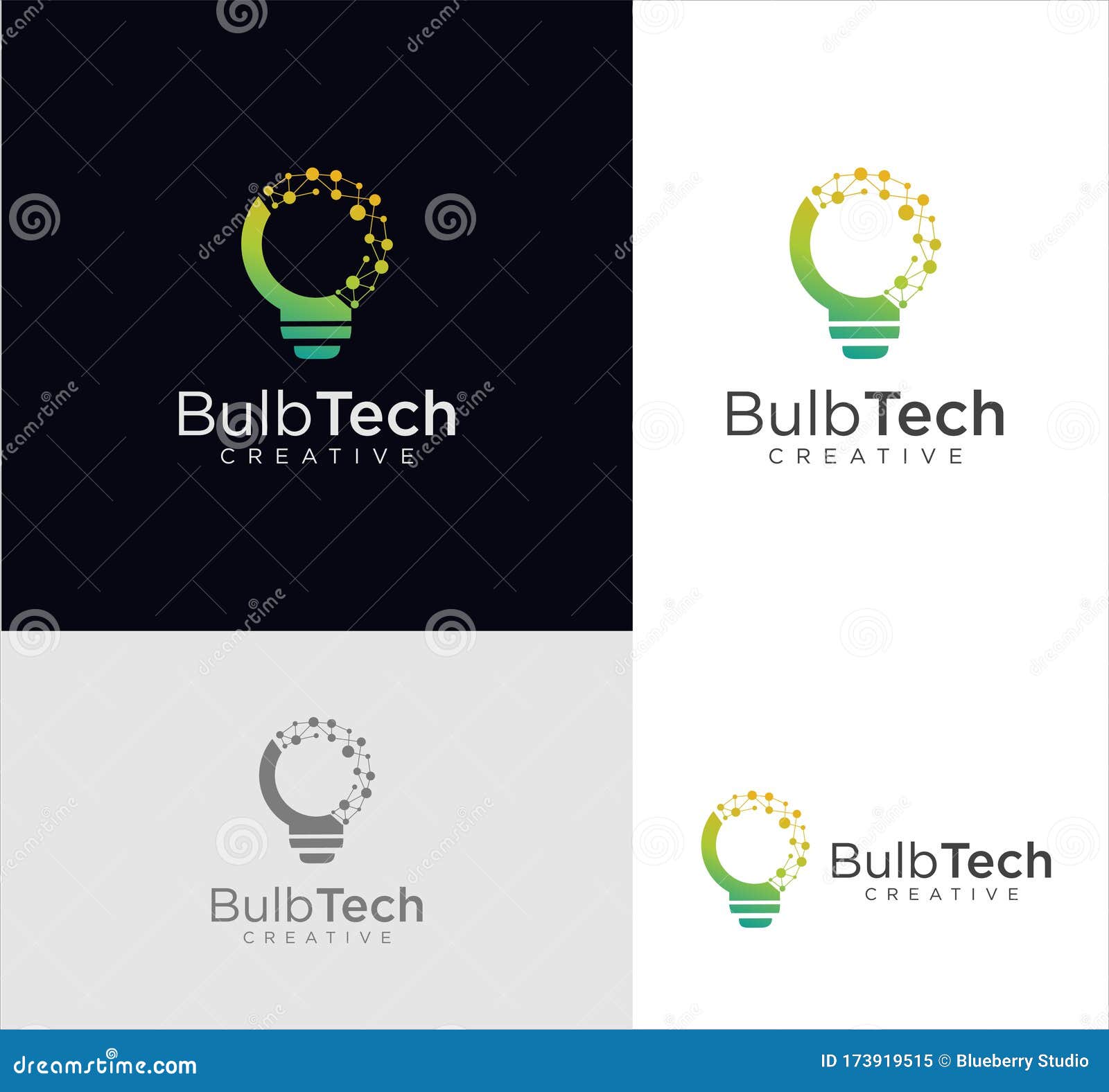 Smart Bulb Tech Logo Icon . Idea Creative Light Bulb Logo . Bulb ...