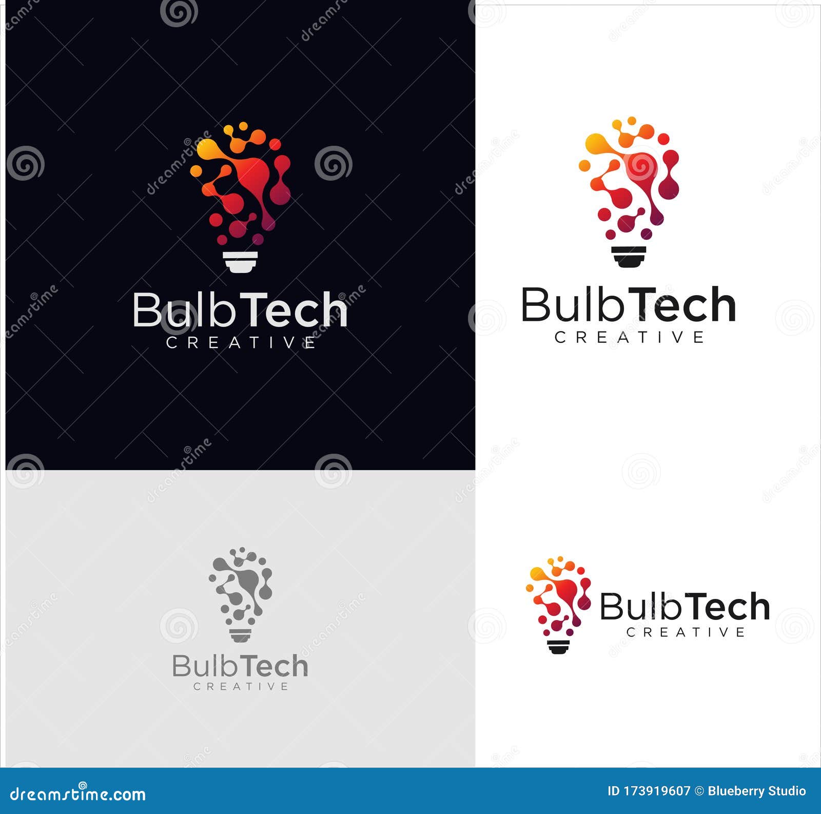 Smart Bulb Tech Logo Icon . Idea Creative Light Bulb Logo . Bulb ...