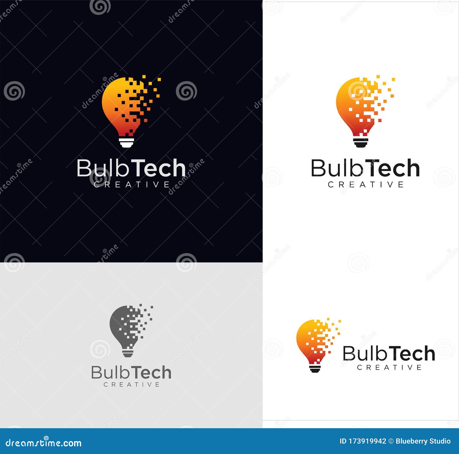 Smart Bulb Tech Logo Icon . Idea Creative Light Bulb Logo . Bulb ...
