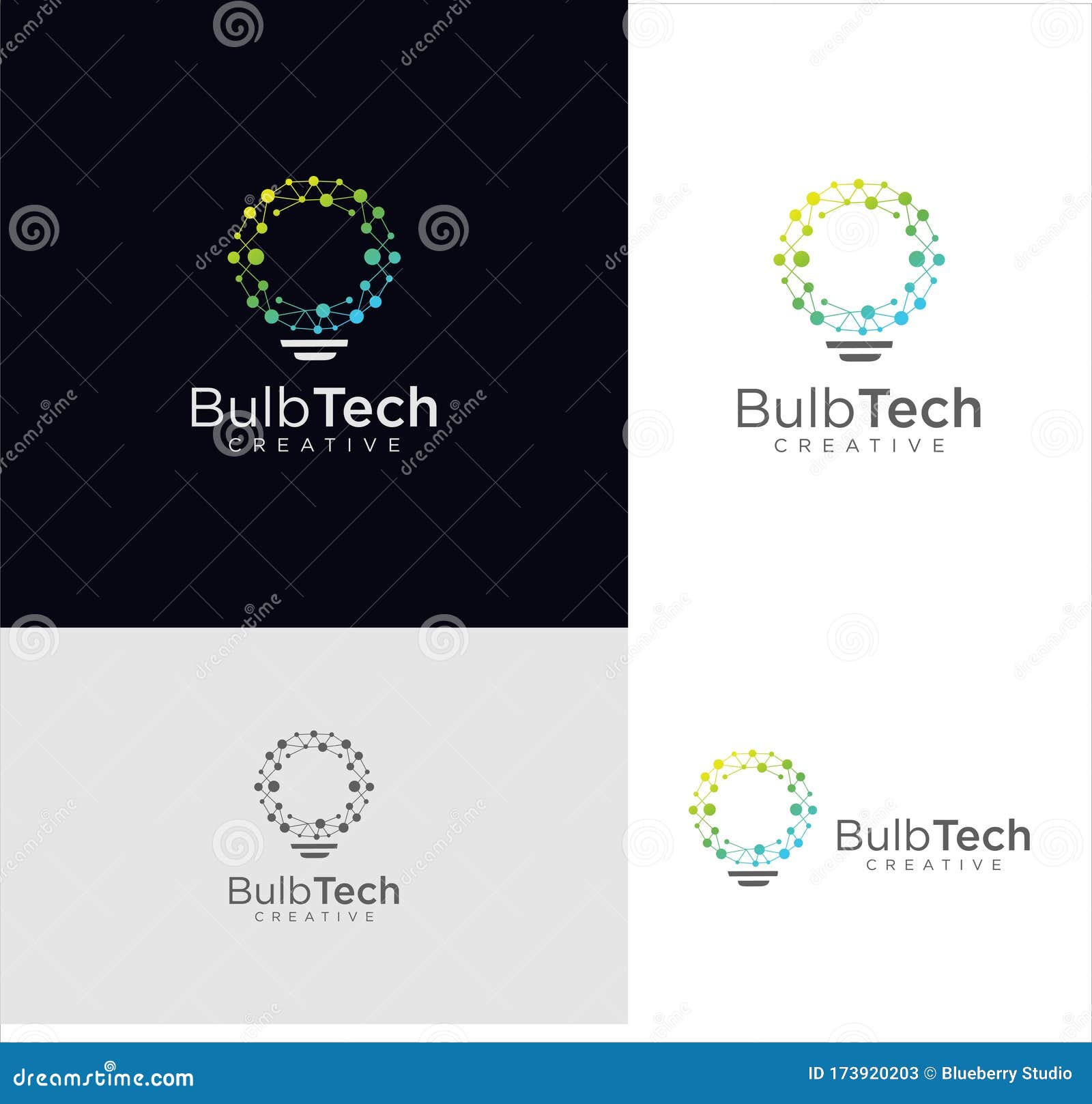 Smart Bulb Tech Logo Icon . Idea Creative Light Bulb Logo . Bulb ...